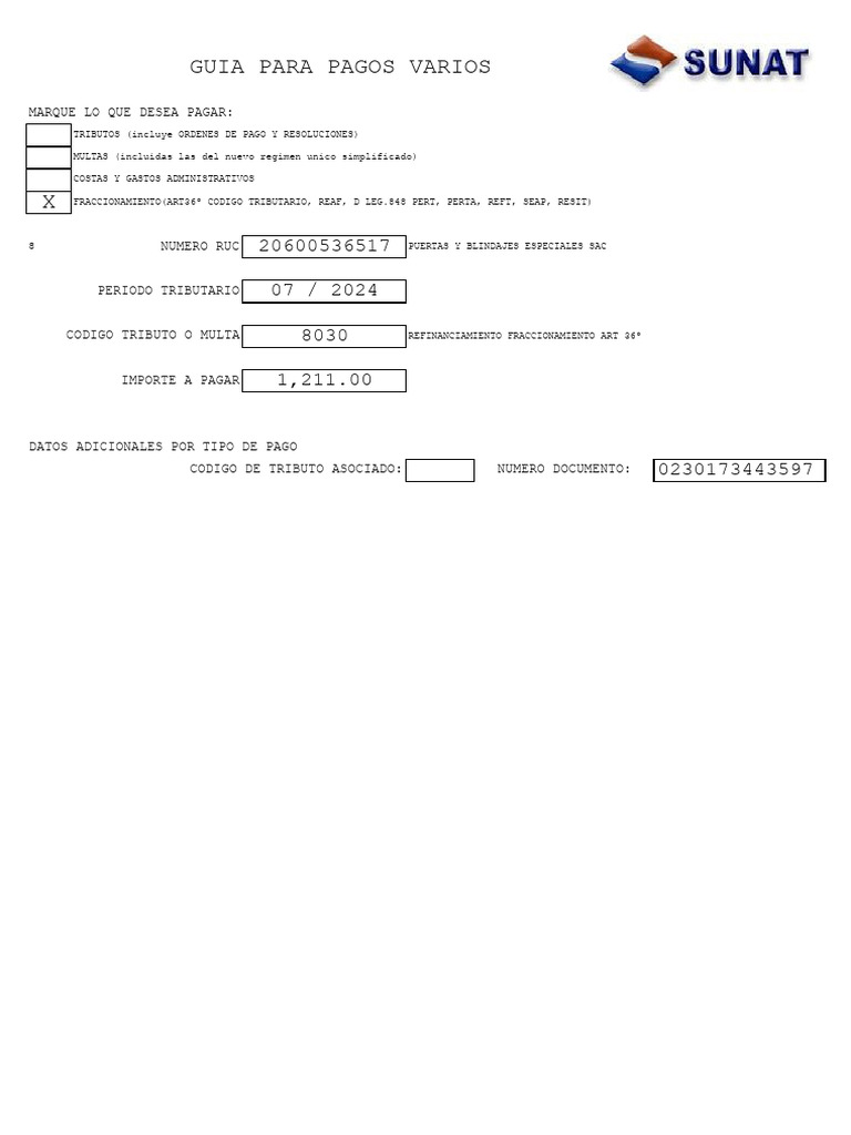 Pyb Guia Pago Fraccionamiento Jul2024 | PDF