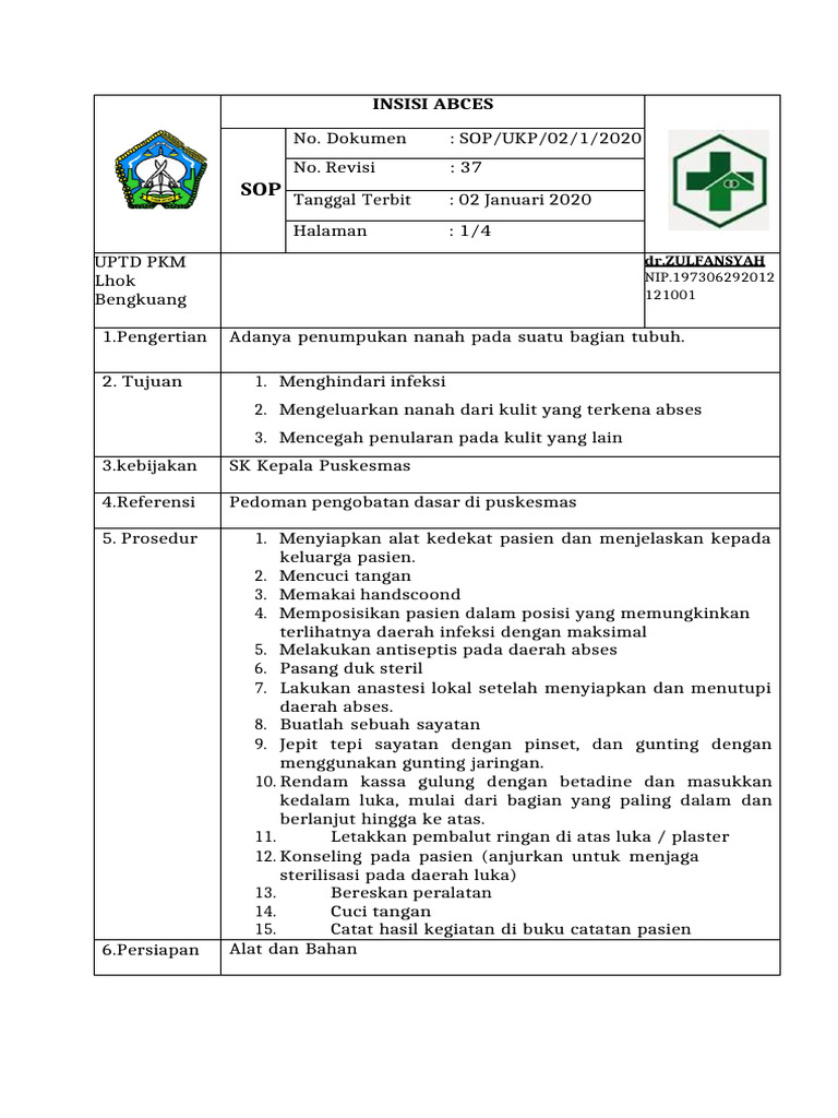 Prosedur Insisi Abses Medis | PDF