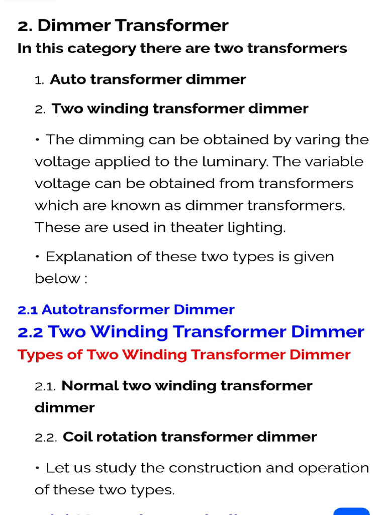 Prepare Light Dimmer Arrangement Using The Relevant Dimmer Type Transformer | PDF | Transformer ...