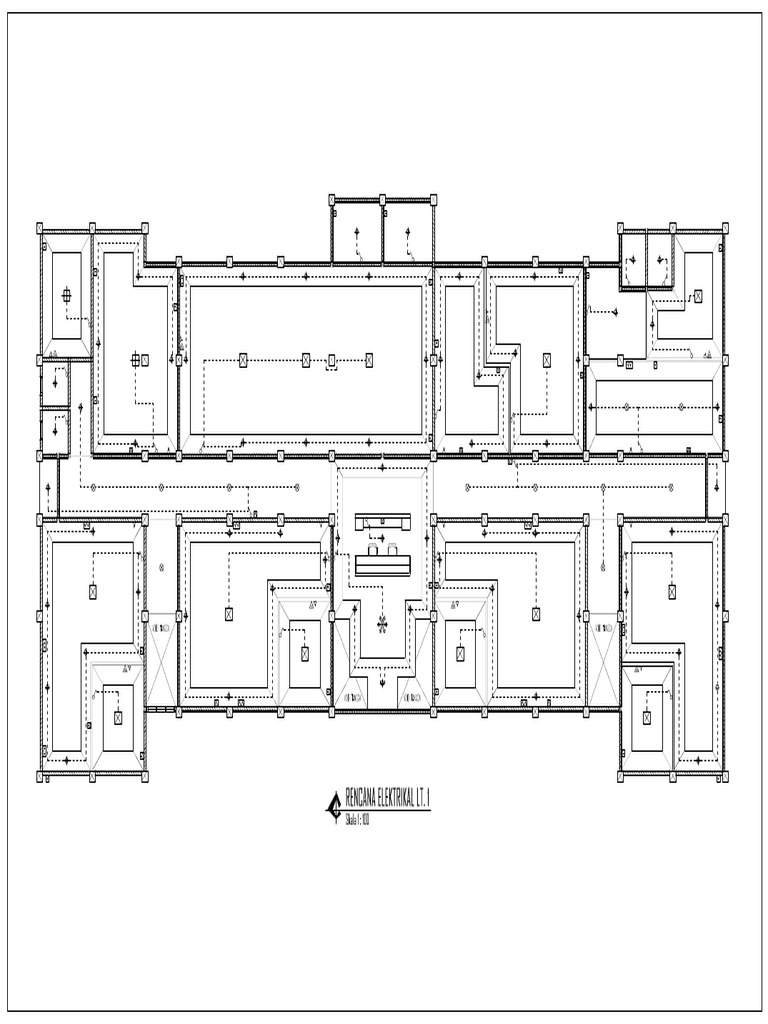 Rencana Elektrikal Layout Ruangan Kantor Bupati Ok LT 1 | PDF