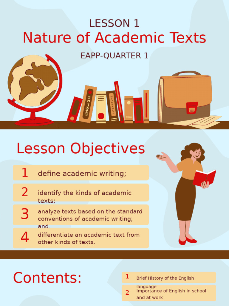 EAPP L1 Nature of Academic Texts Students | PDF | English Language ...