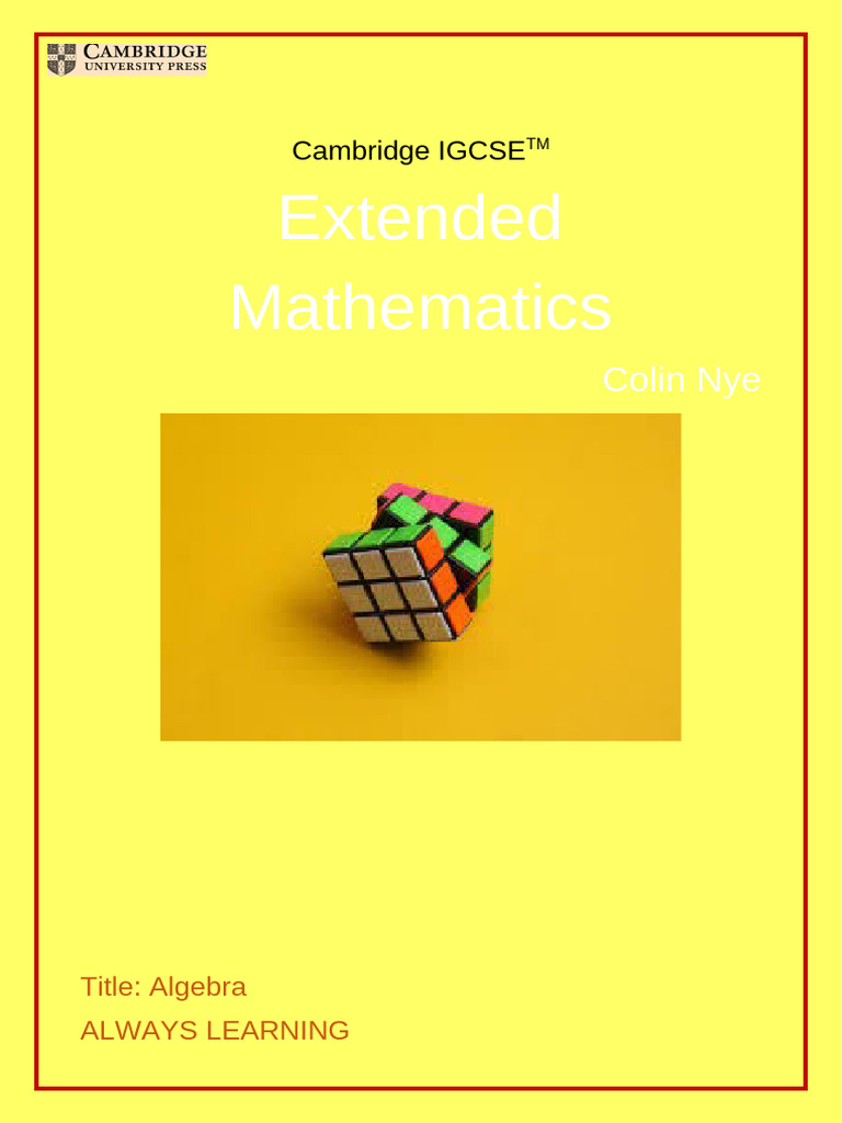 Cambridge IGCSETM Mathematics | PDF