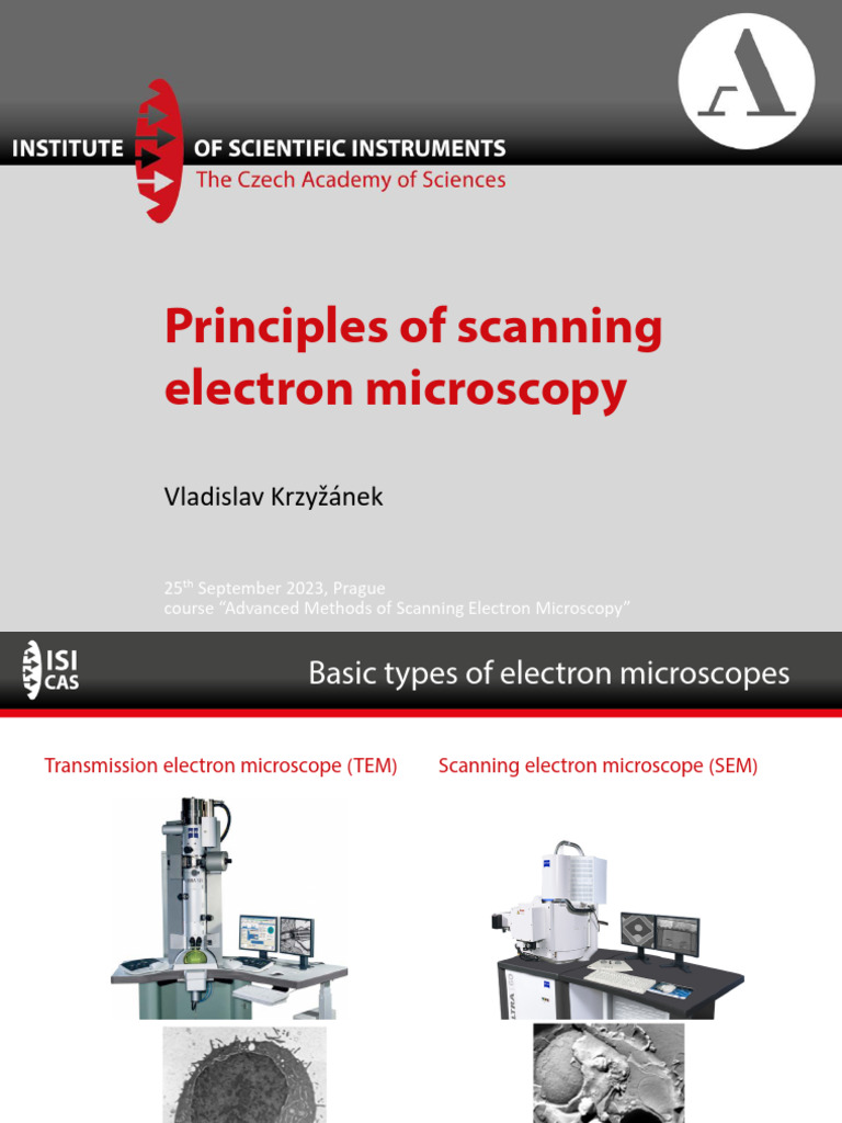 Principles of Scanning Electron Micros | PDF | Scanning Electron Microscope | Energy Dispersive ...