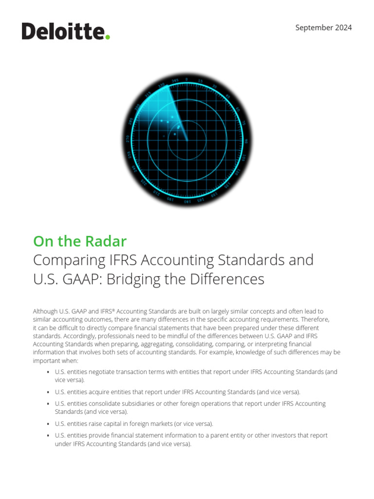 2024 Comparison Ontheradar Ifrs and Us Gaap | PDF | International Financial Reporting Standards ...