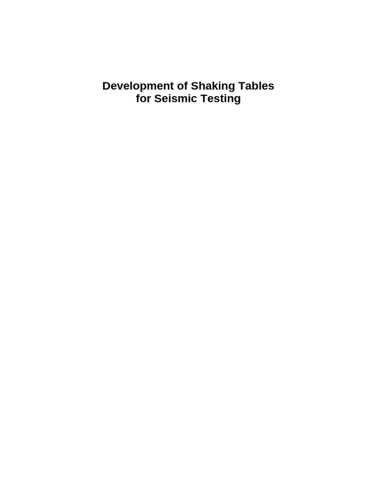 Development of Shaking Tables | PDF
