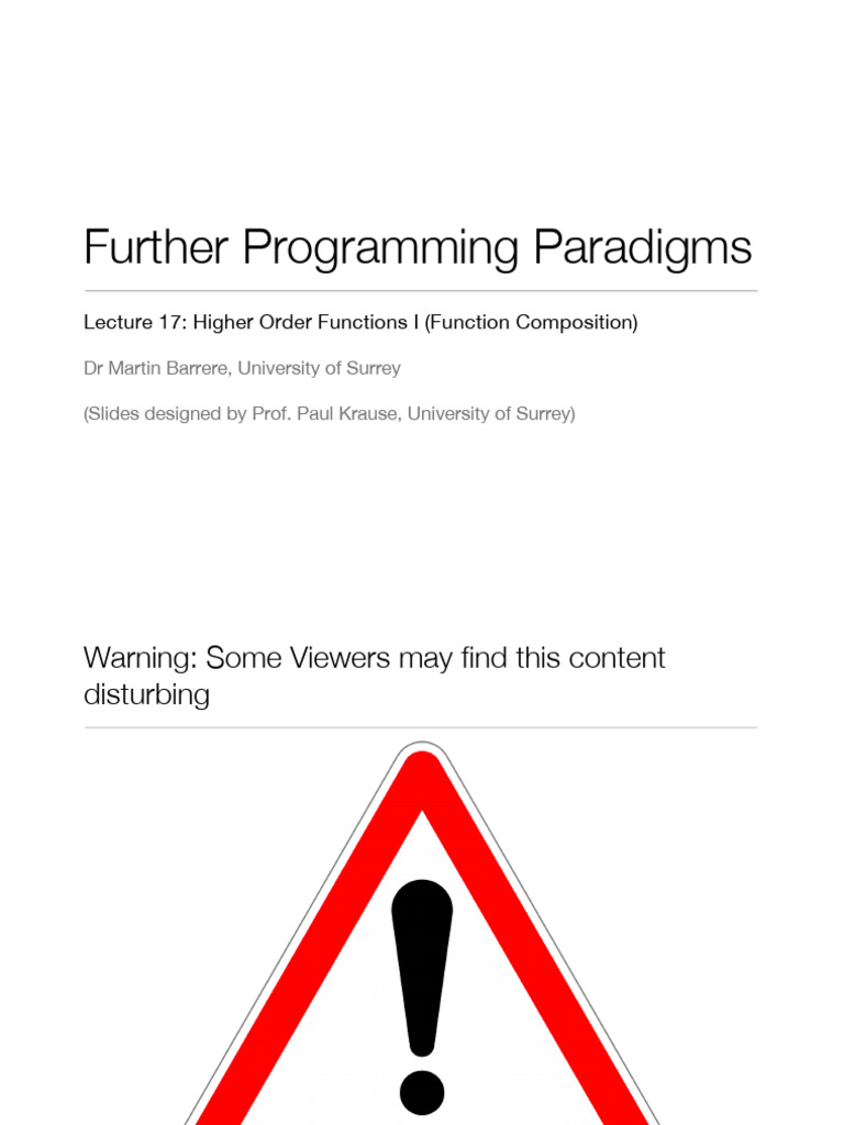 Lecture 17 - Higher Order Functions | PDF