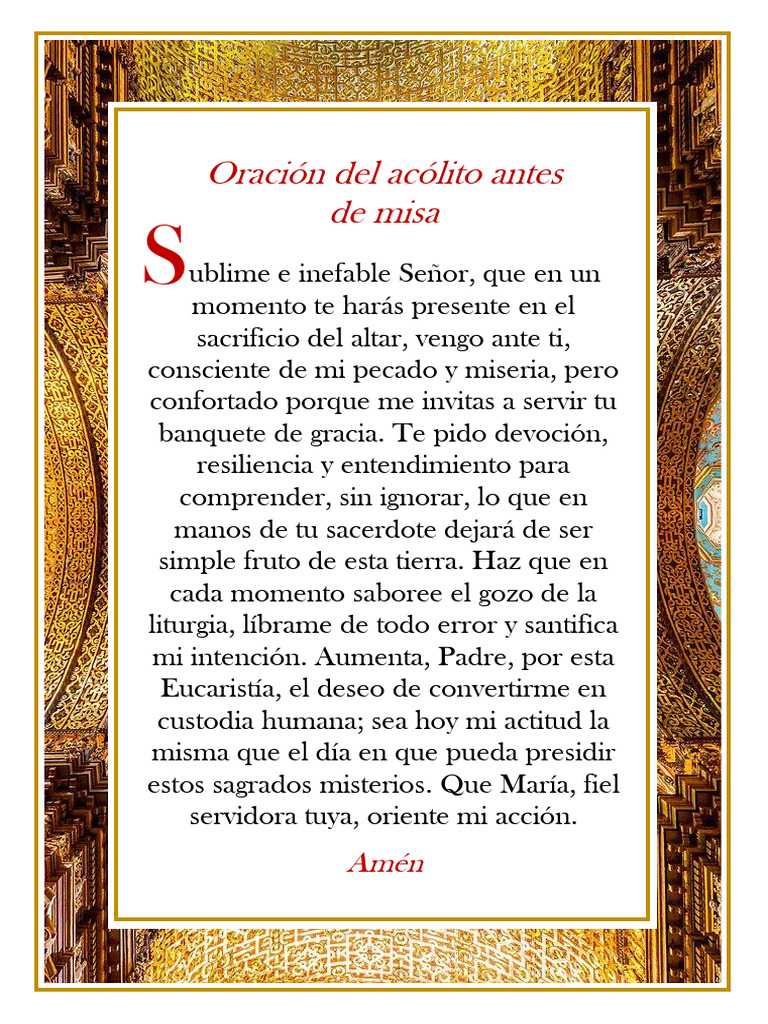 Oración Del Acólito | PDF