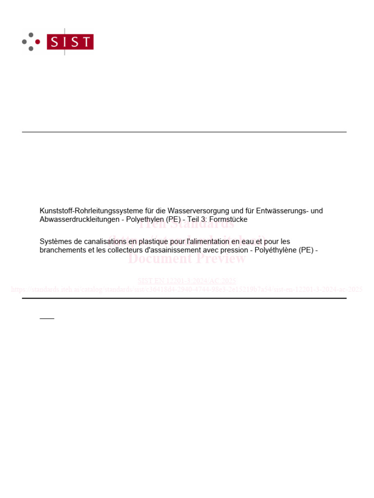 Norme SIST EN 12201-3:2024/AC | PDF