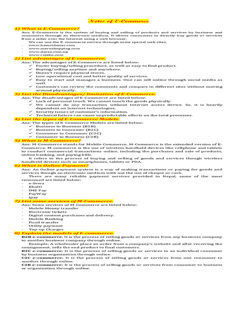 E Commerce | PDF | E Commerce | Business Economics
