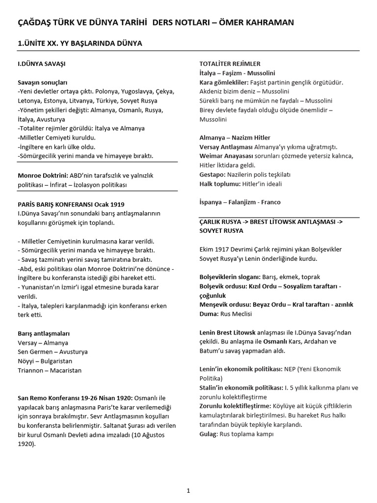 1.dönem Konular | PDF