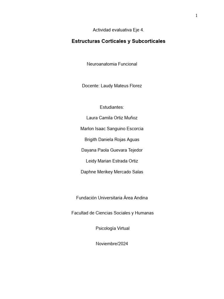 Actividad Eje 4. Neuroanatomia | PDF | Cerebro | Las emociones