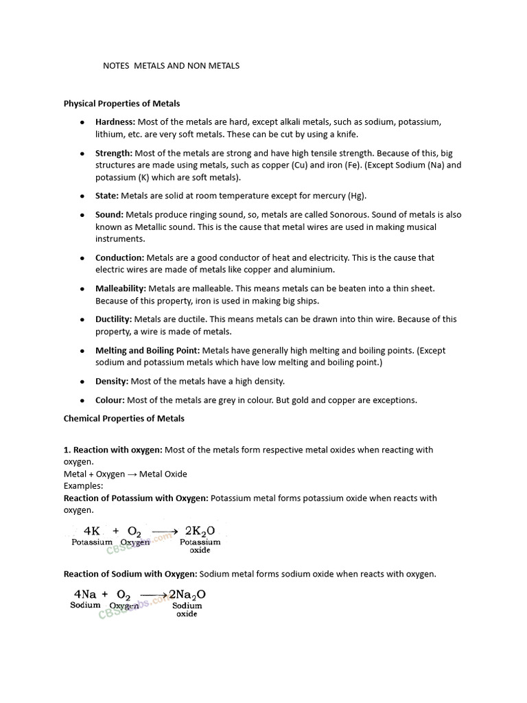 Properties of Metals and Non-Metals | PDF | Ion | Chemical Compounds