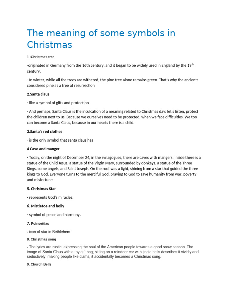 The meaning of some symbols in Christmas | PDF | Christmas | Santa Claus