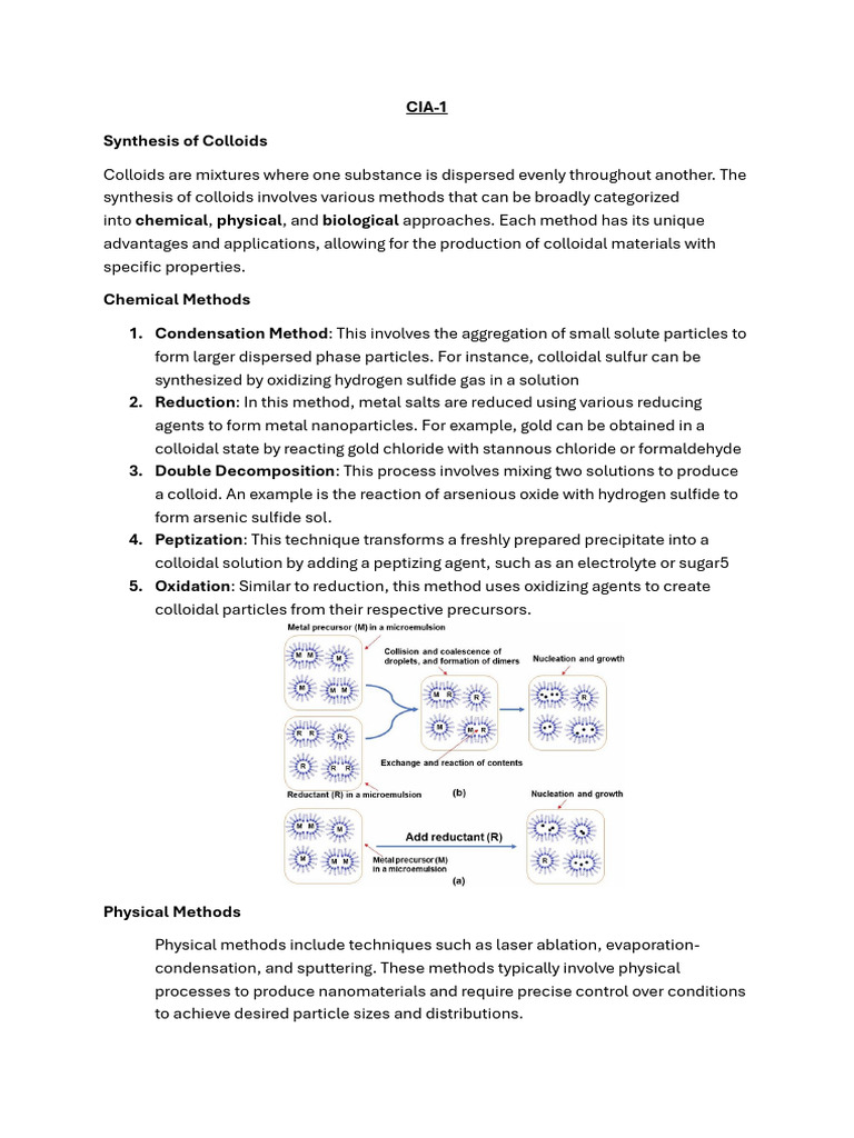 Cia 1 Vinod Sir | PDF | Colloid | Redox