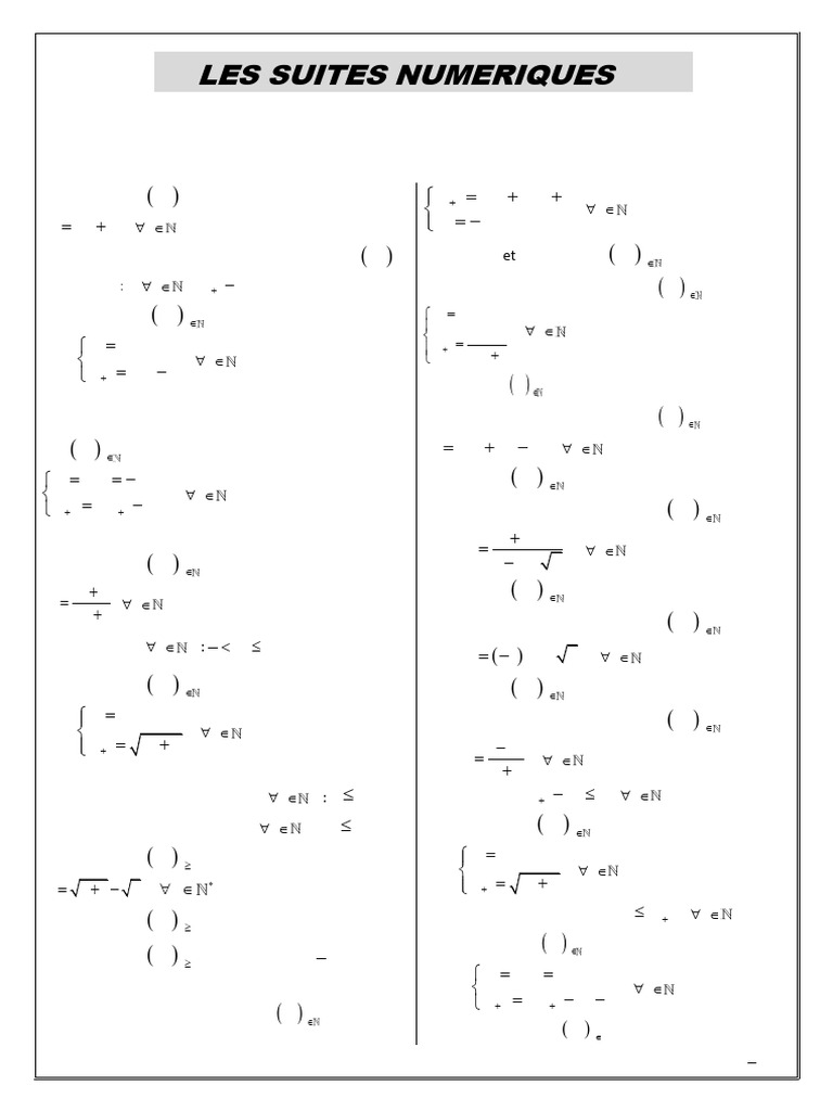 Exercices sur les suites numériques | PDF | Mathématiques | Analyse ...