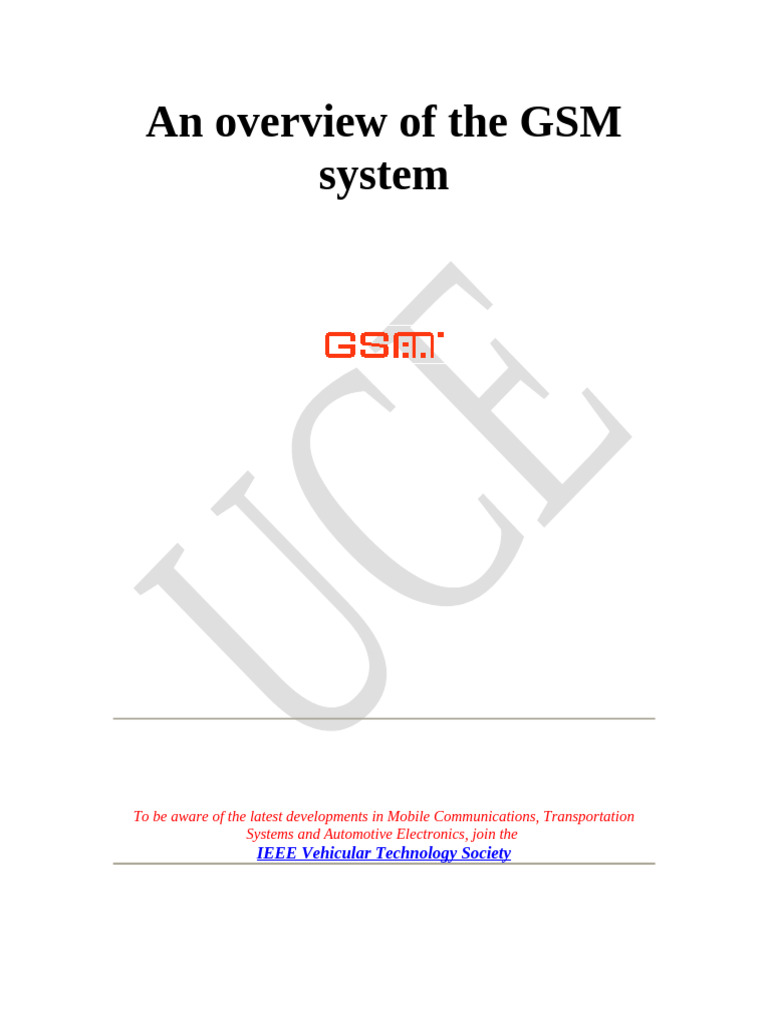 An Overview of The GSM System | PDF | Cellular Network | Service Industries