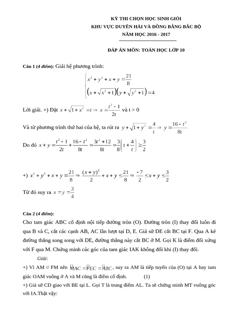 DHBB Da Toan 10 2016 | PDF