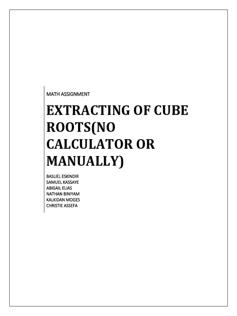 Extracting Cube Roots Manually Guide | PDF | Multiplication ...