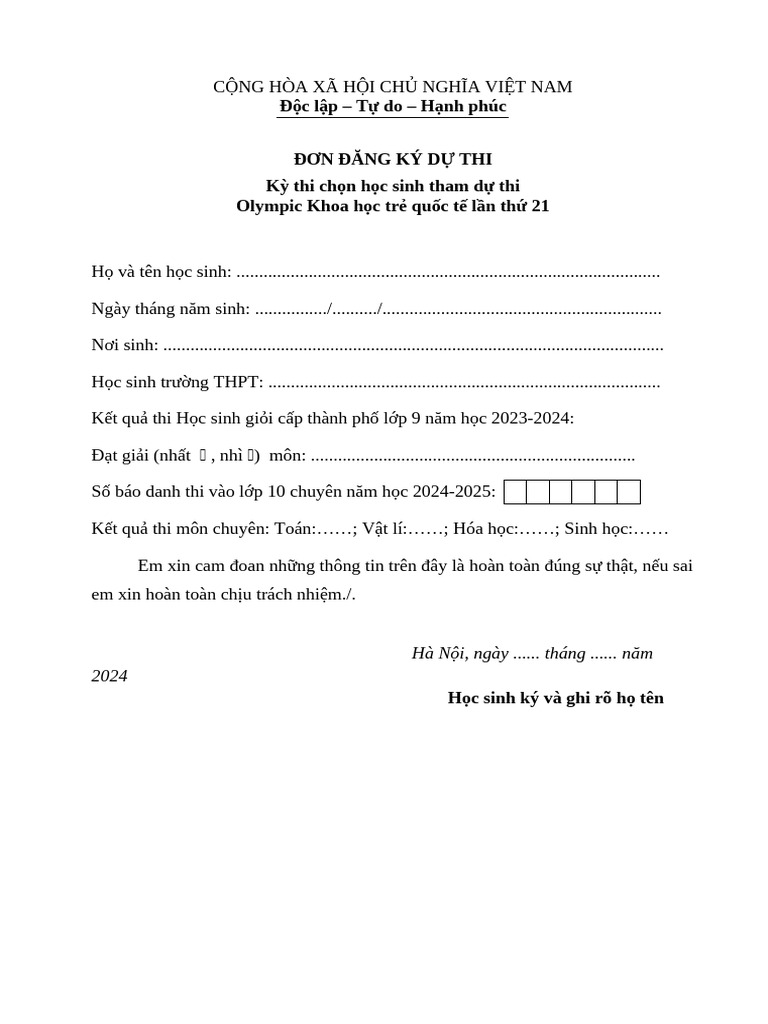 Phuluc - CV.2833 - SGDĐT - GDTRH - IJSO - 2024 | PDF