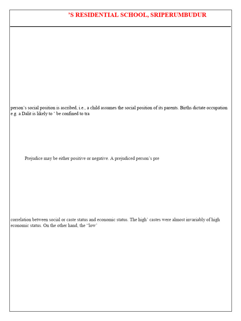 G-XII - Patterns of Social Inequality and Exclusion - Notes | PDF ...