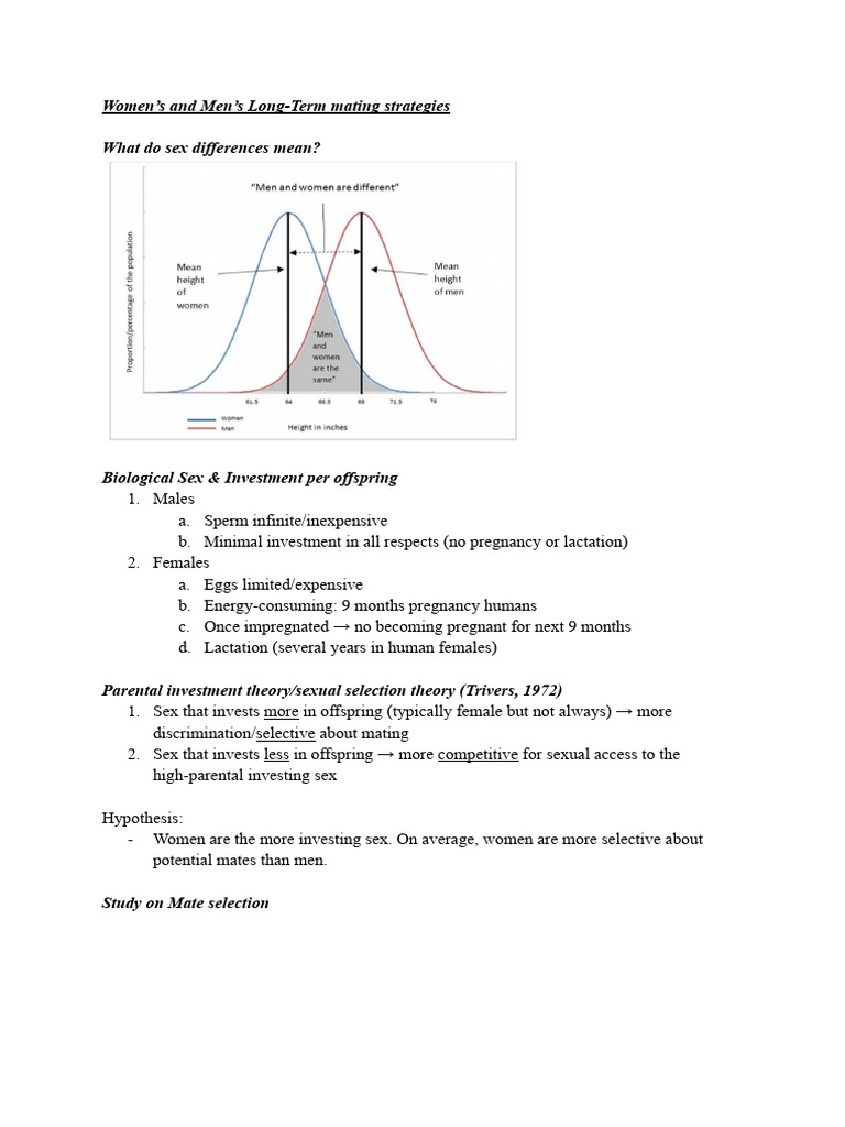 Evolutionary Psychology Long-Term Mating Strategies Summary | PDF ...