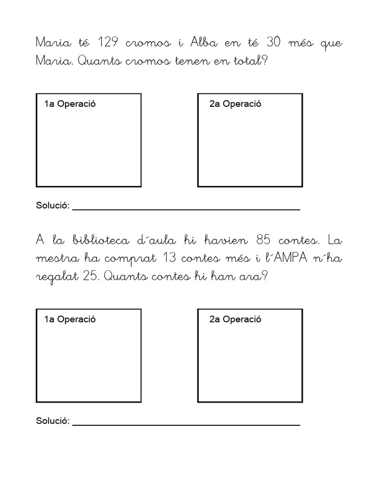 Problemes 2n Primaria | PDF