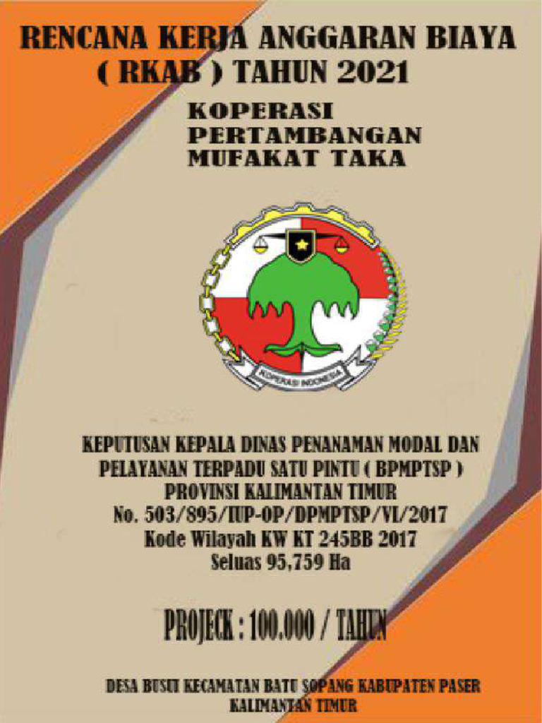 Koperasi Mupakat Taka Dokumen Rkab 2021 Final | PDF
