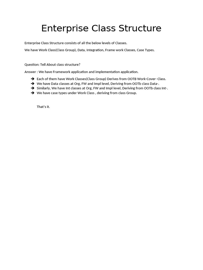 Enterprice Class Structure | PDF