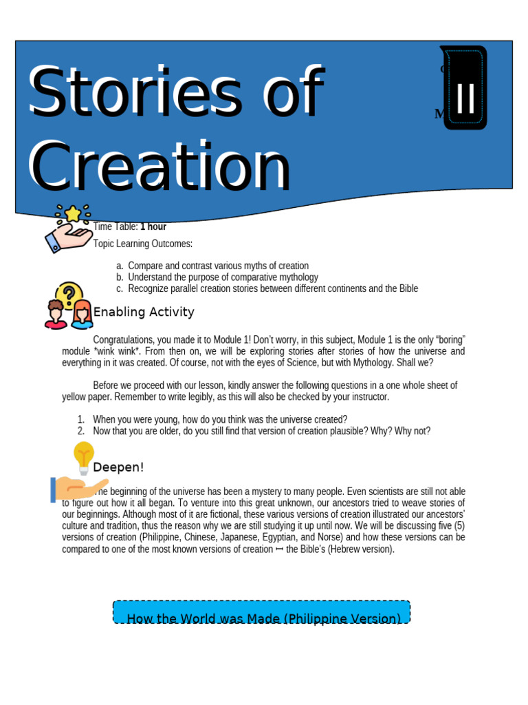 Stories Of Creation Pdf Osiris