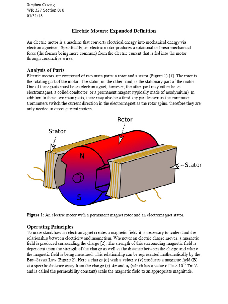 Electric Motors: Definition & Parts | PDF | Electromagnetic Induction ...