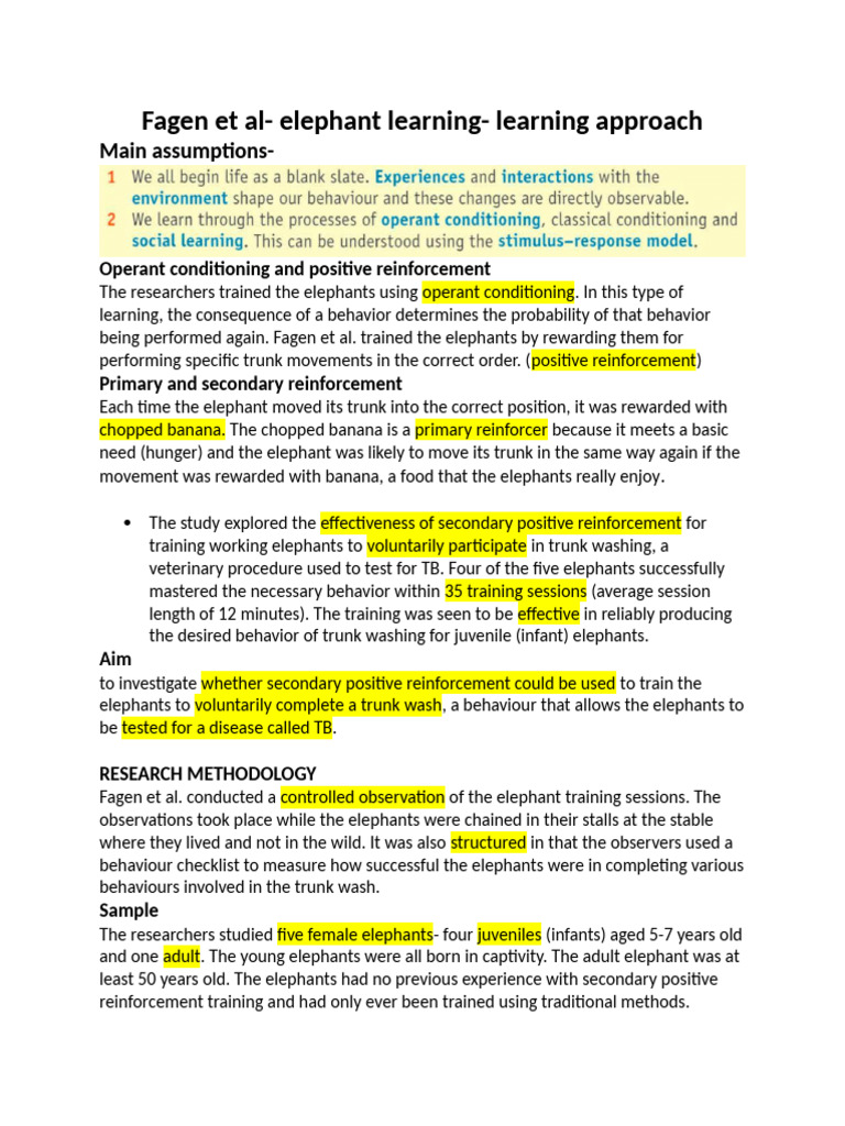 Fagen et al | PDF | Reinforcement | Elephant