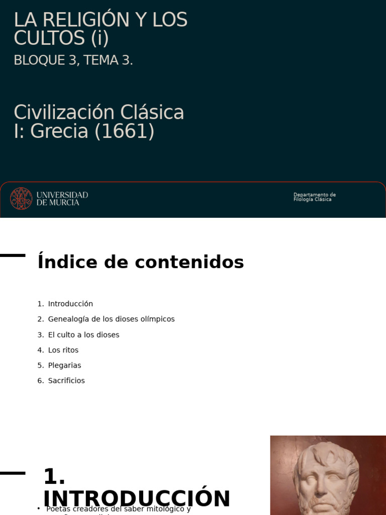 Bloque 3, Tema 3. La Religión y Los Cultos - Parte 1 | PDF | Doce olímpicos | Mitología griega