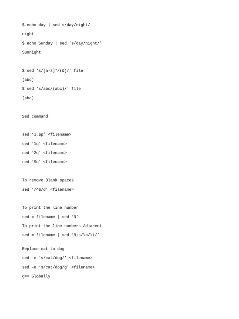 Sed_Awk_Examples | PDF