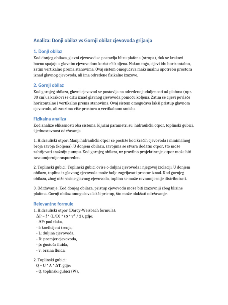 Cjevovodi Analiza | PDF