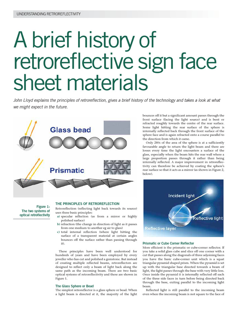 Principles of Retroreflective Materials | PDF | Mirror | Reflection ...