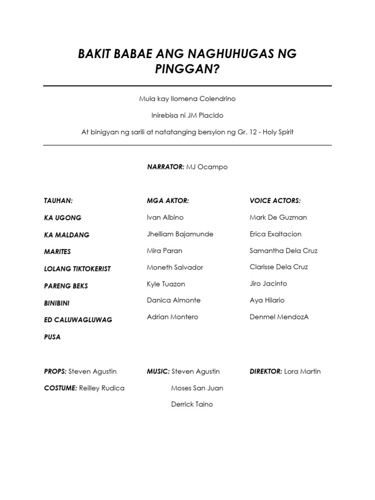 Bakit Babae Ang Naghuhugas NG Pinggan | PDF