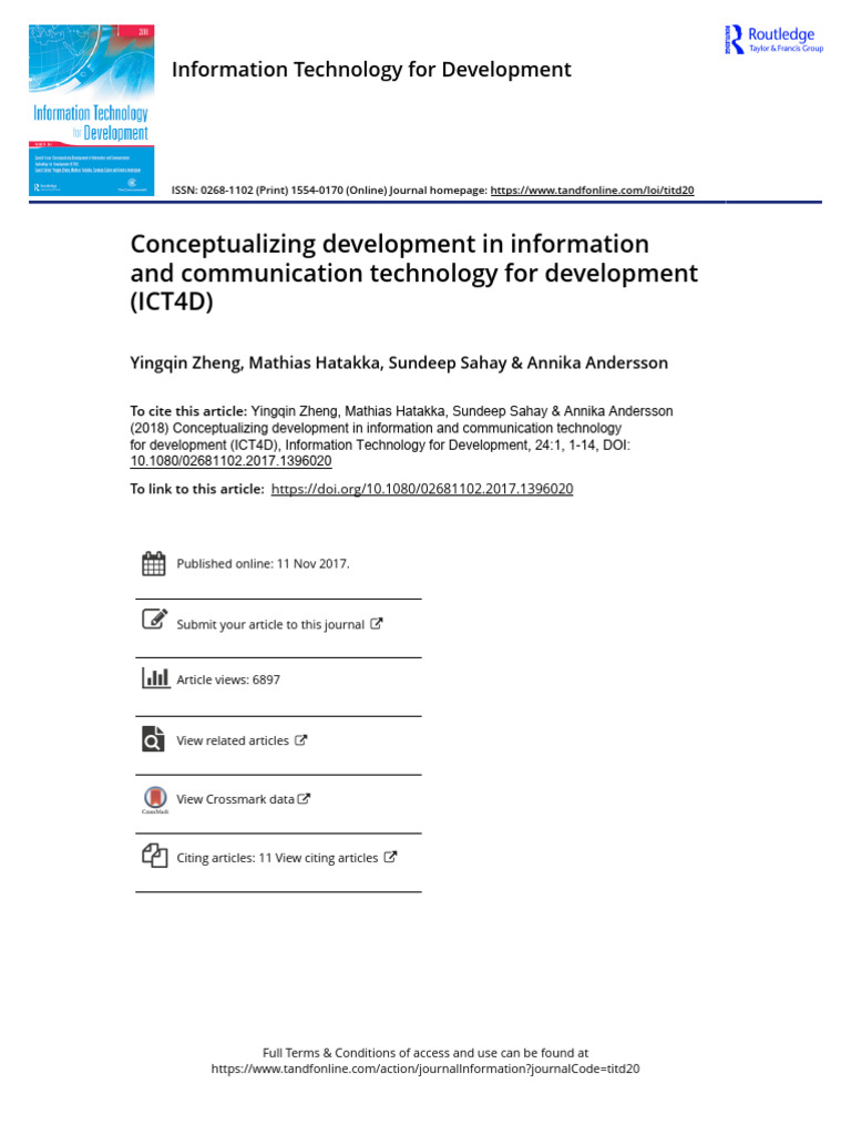 2 Conceptualizing Development in Information and Communication ...