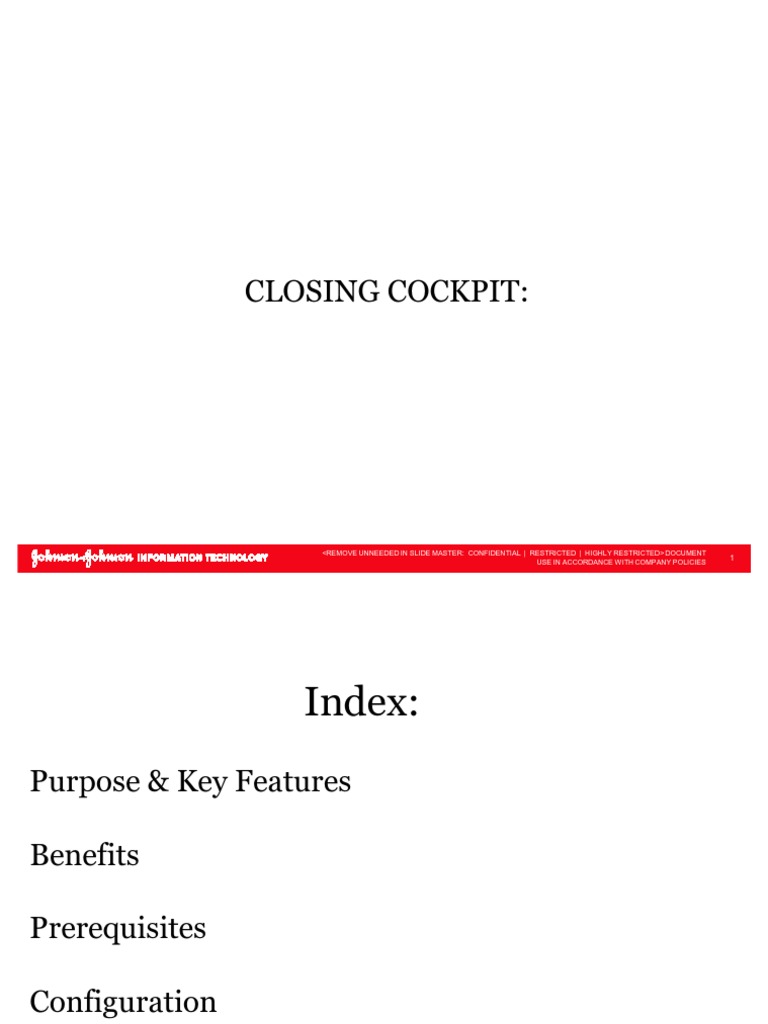 Closing Cockpit | PDF | Finance & Money Management | Computers