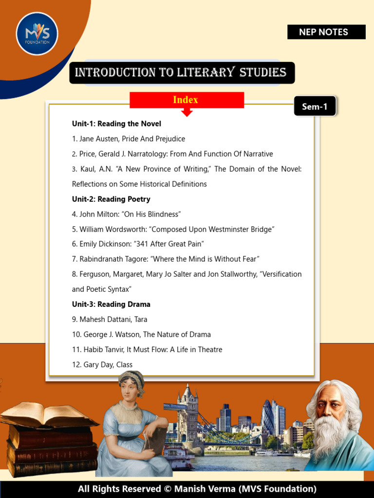 @english (Sem 1) - Introduction To Literary Studies (Final) PDF | PDF ...
