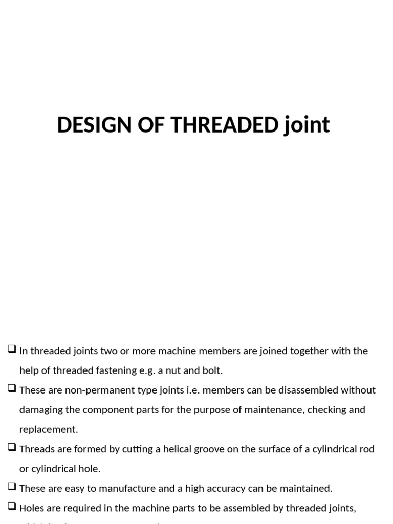 joints | PDF | Screw | Mechanical Engineering
