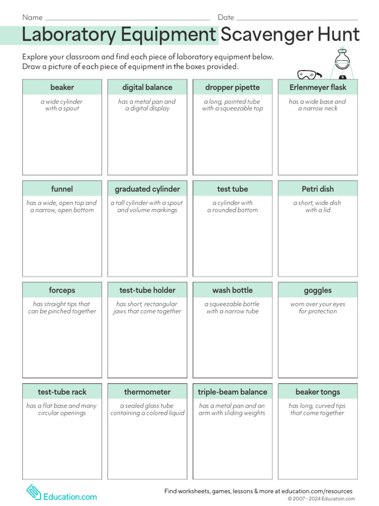 Laboratory Equipment Scavenger Hunt | PDF