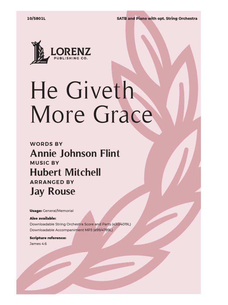 He Giveth More Grace Complete | PDF