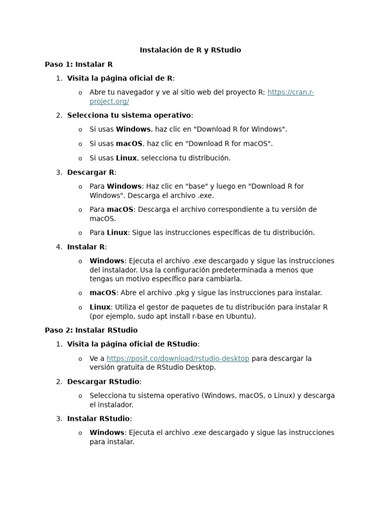 Instalación de R y RStudio | PDF | Mac OS | Archivo de computadora