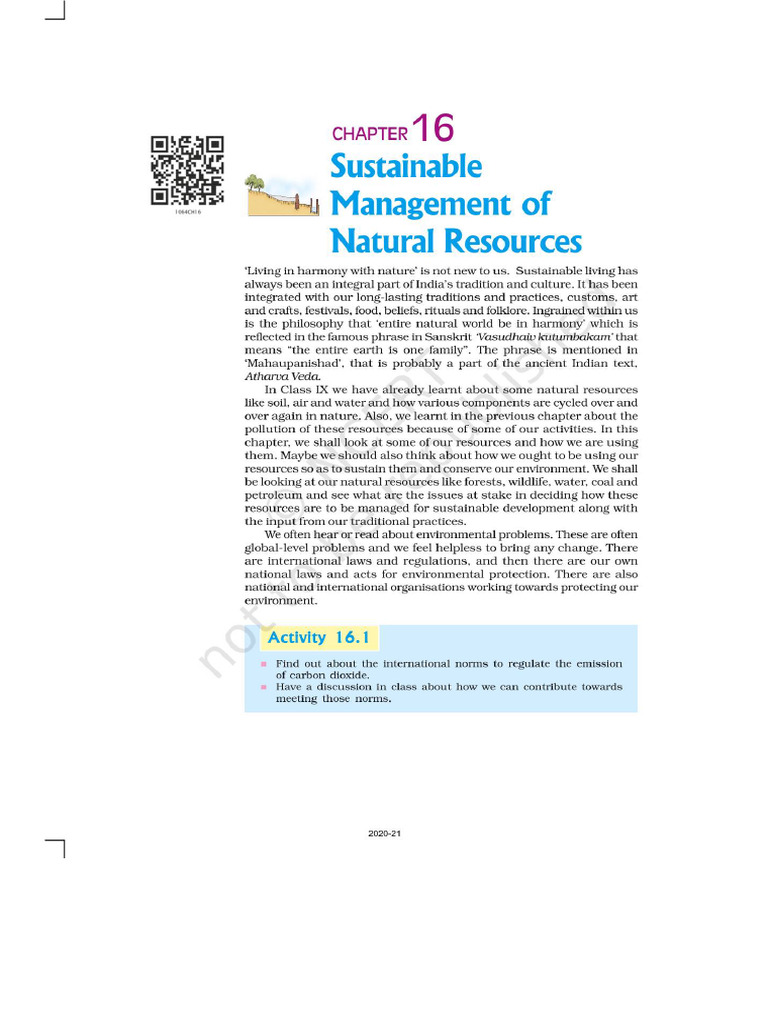 Management of Natural Resources - NCERT Book of Class 10 Science | PDF