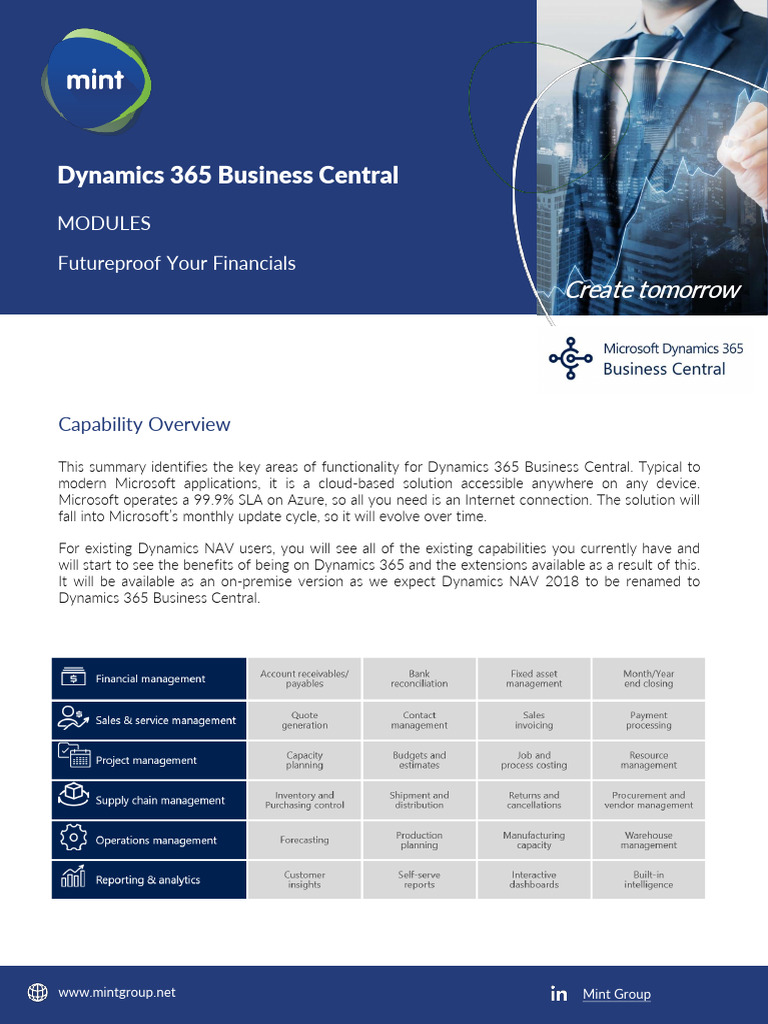 Dynamics 365 Business Central Modules Guide | PDF | Computing | Business