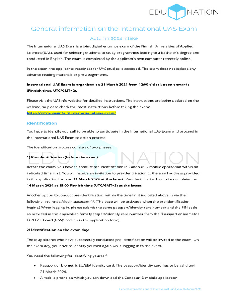 General Information On The International UAS Exam | PDF | Identity Document | Computing