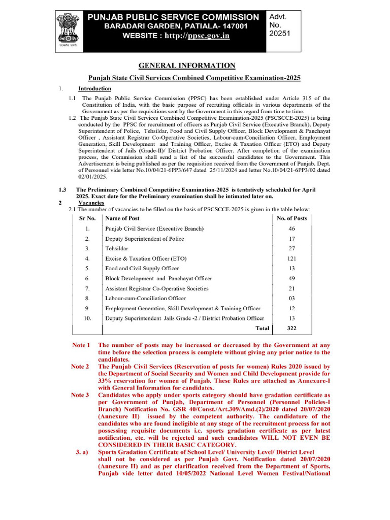 PCS DSP TEHSILDAR ETO AND MORE PPSC NOTICE | PDF