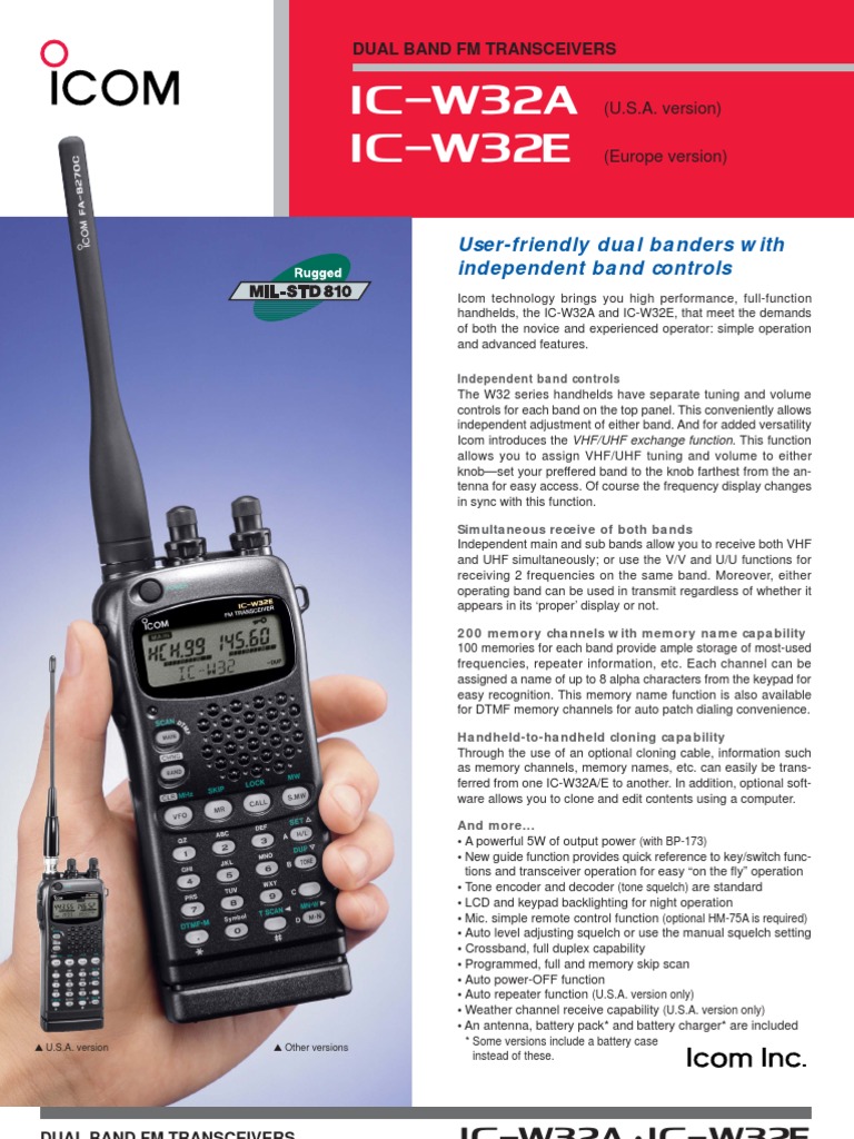 Ic W32a Ds | PDF | Very High Frequency | Ultra High Frequency