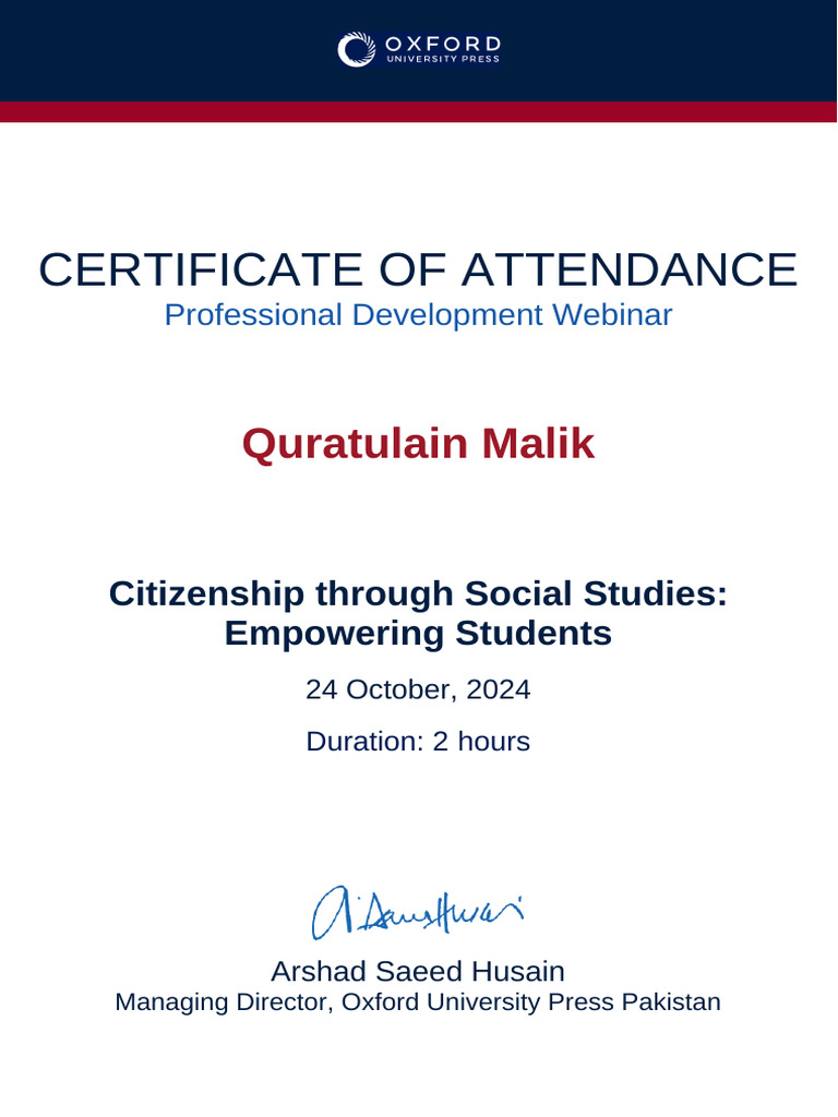 Citizenship Through Social Studies Empowering Students Certificate | PDF