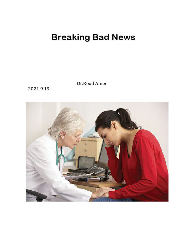 Breaking bad news | PDF | Medicine | Clinical Medicine